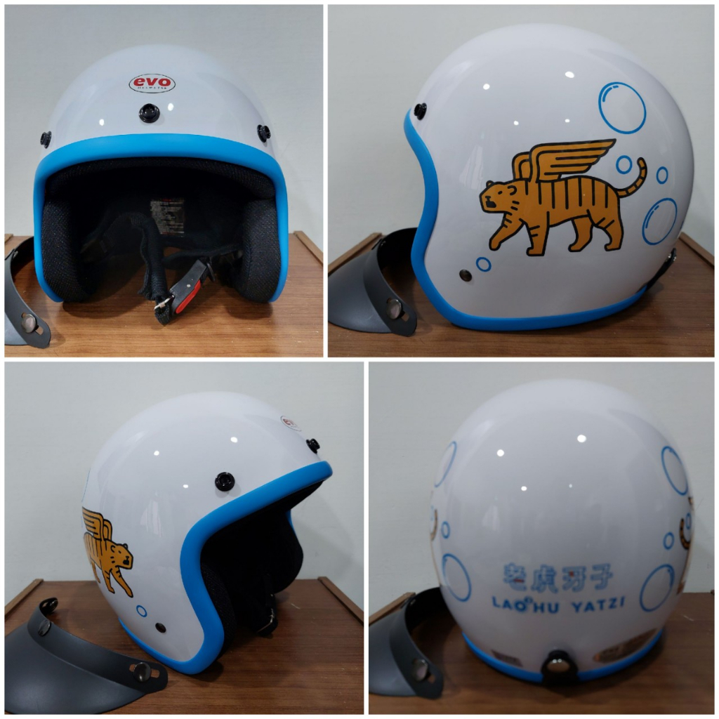 台灣製【智同 EVO HELMETS】老虎牙子 機車安全帽 (型號: CA-310(L)) 復古騎士帽 四分之三罩 | 蝦皮購物