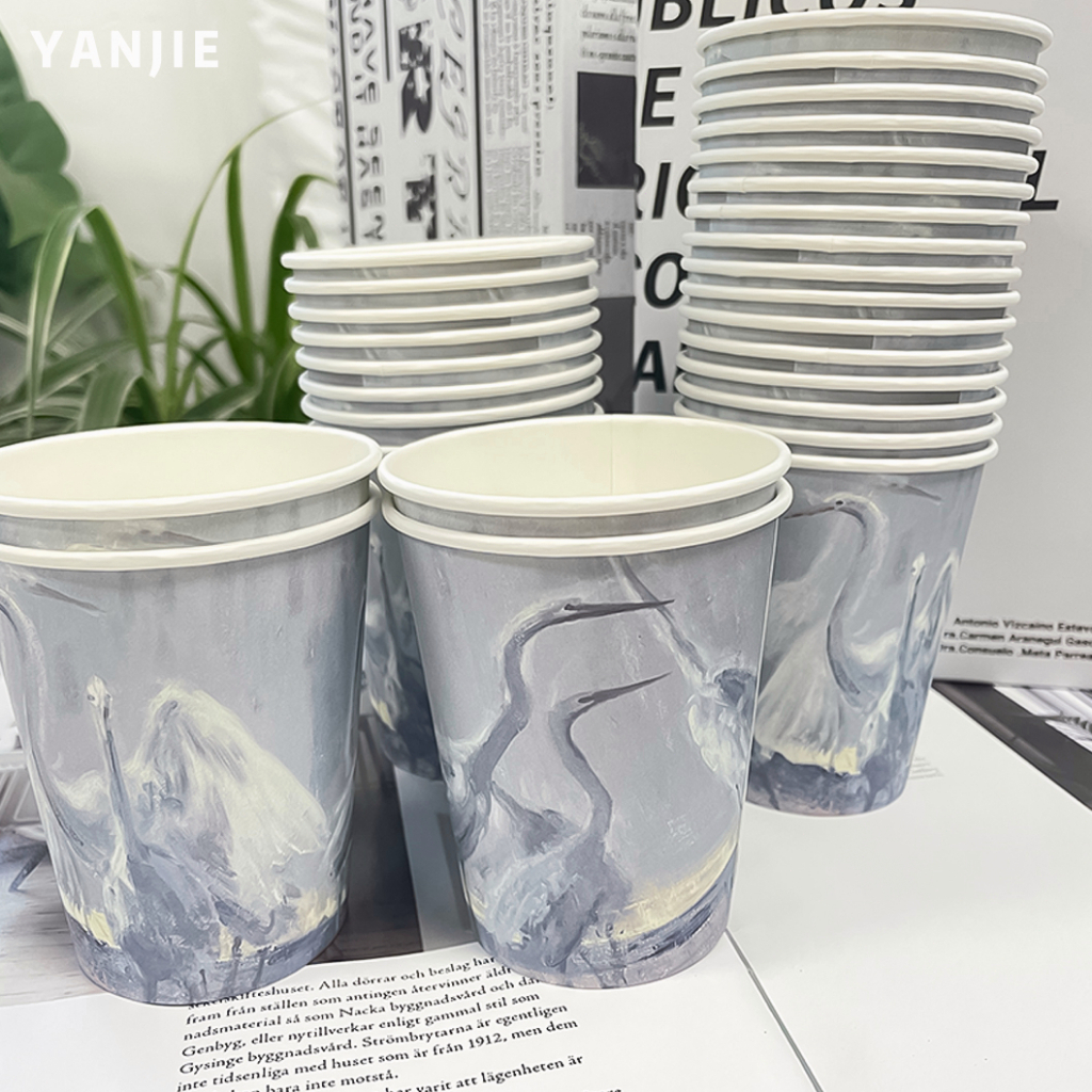 YANJIE· 小紙杯 笑臉紙杯 微笑紙杯 英文紙杯 藝術紙杯 莫蘭迪紙杯 一次性紙杯 紙杯 | 蝦皮購物