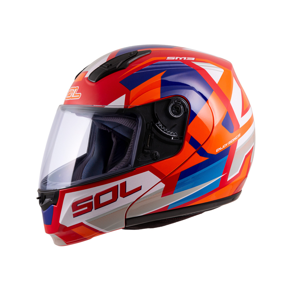 【SOL Helmets】SM-3可掀式安全帽 (原子動力_紅/藍橘) ｜ SOL安全帽官方商城 | 蝦皮購物