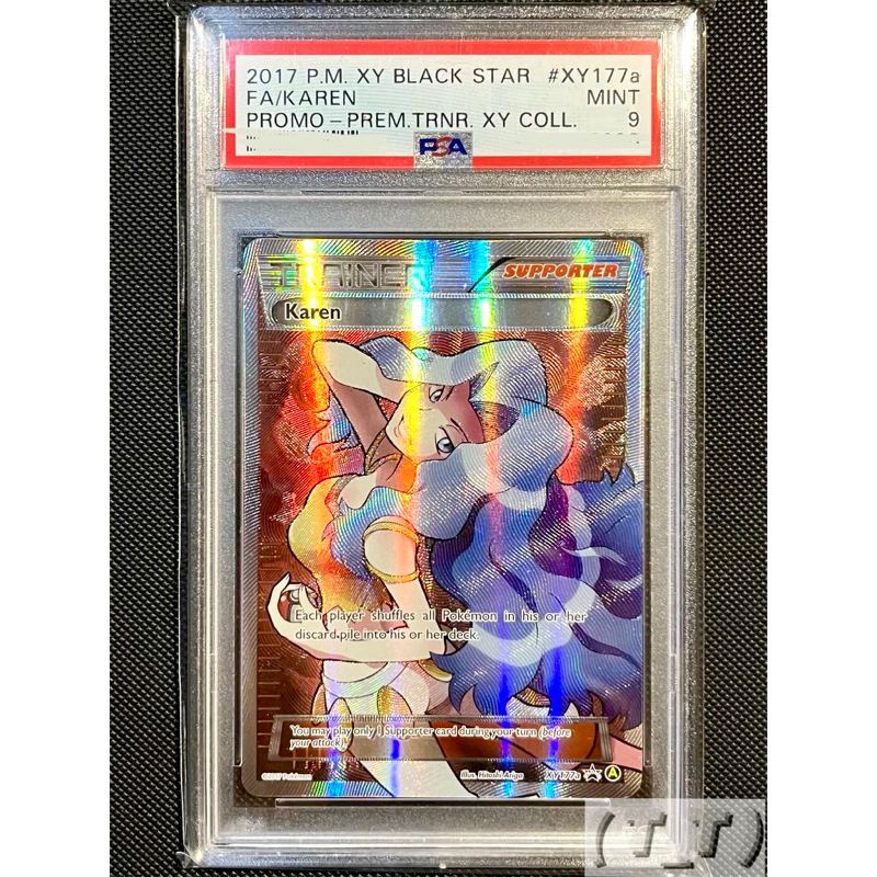 (T_T) 寶可夢 PTCG 國際版 英文版 美版 XY/177a Karen 梨花 全圖 SR PSA9 分 鑑定 | 蝦皮購物