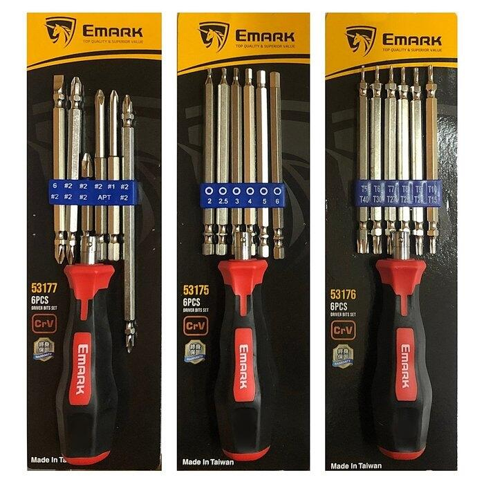 [士東工具]EMARK伊瑪克 800型 雙頭螺絲起子六件組 起子頭 星型無孔 單頭六角 | 蝦皮購物
