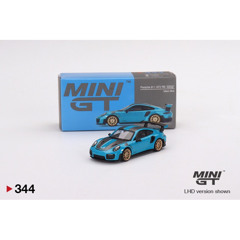 1/64 MINI GT #344 PORSCHE 911 GT2 RS MIAMI BLUE | 蝦皮購物