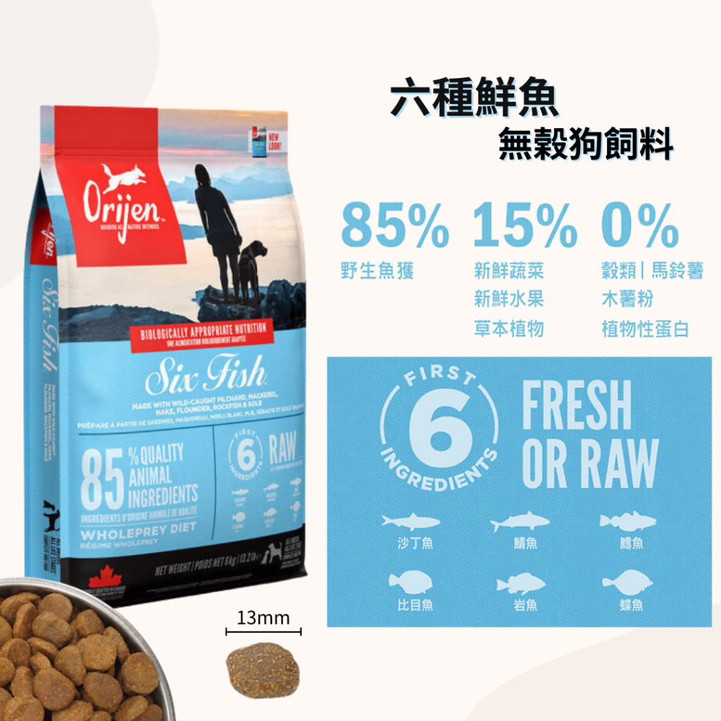 【寵物花園】Orijen歐睿健 無穀犬糧 2kg /1.8kg 極緻 狗飼料 犬飼料 全齡犬 WDJ推薦 小型犬 幼犬 | 蝦皮購物