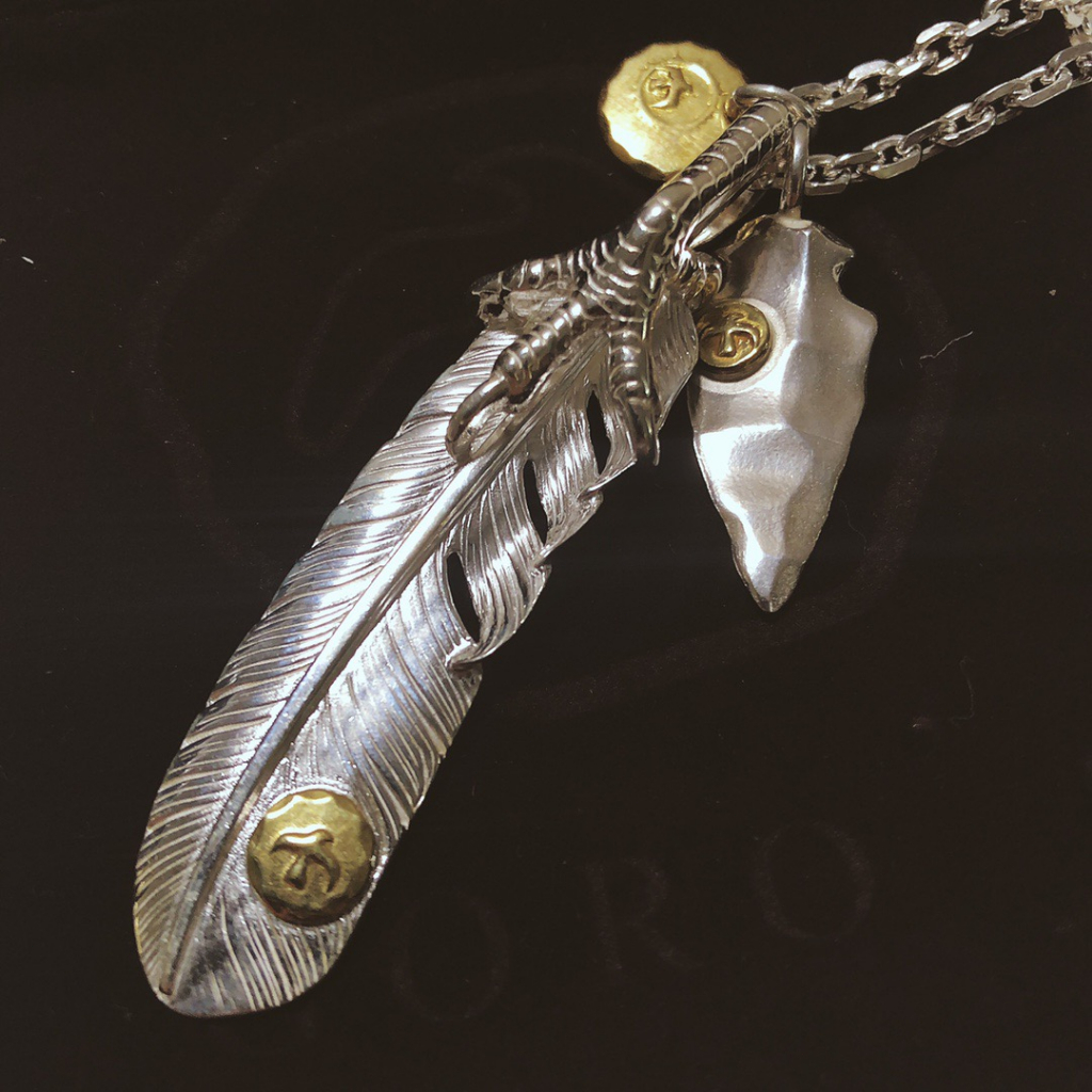 Goro’s高橋吾郎 日本 s925純銀 復古 情侶項鍊吊墜 中性 手工 點金 潮流 印地安風格 | 蝦皮購物