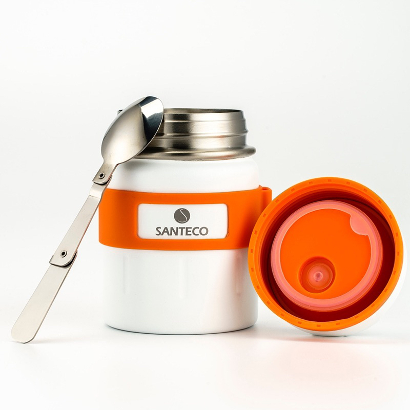 現貨♡SANTECO KOGE 悶燒罐 500ml 牛奶白 附折疊湯匙 悶燒杯304不鏽鋼 保溫瓶 食品級pp杯 保溫壺 | 蝦皮購物