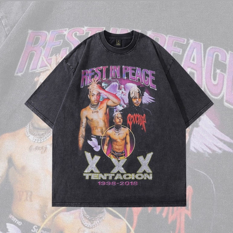 【Qodi】現貨 洗水 XXXTentacion 寬鬆 短T 水洗 落肩 寬鬆 饒舌歌手 嘻哈 | 蝦皮購物