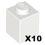 「翻滾樂高」LEGO 3005 Brick 1x1 磚塊 白色 10個 | 蝦皮購物