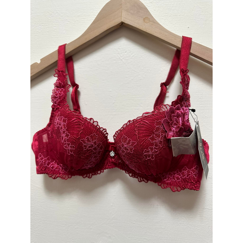 華歌爾 莎露 Salute 美鑽 刺繡蕾絲 精緻內衣 D70 C70 B70 專櫃進口內衣 紅色 鑽 | 蝦皮購物