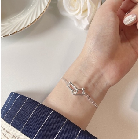 現貨925 Vachette clasp bracelet ｜重磅！韓國經典馬蹄扣 純銀日常手鍊 | 蝦皮購物