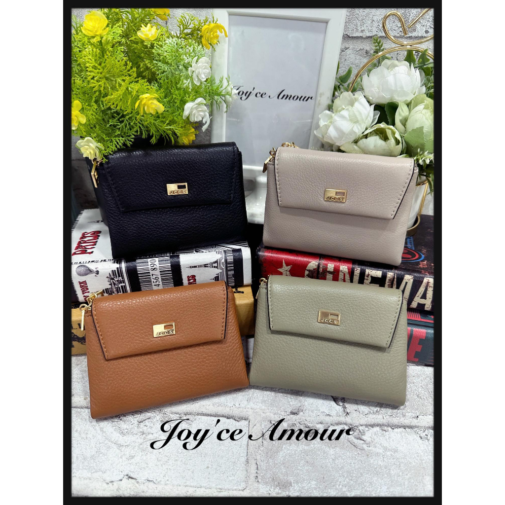 Joy'ce Amour 全真皮翻蓋吸磁三折短夾 | 蝦皮購物