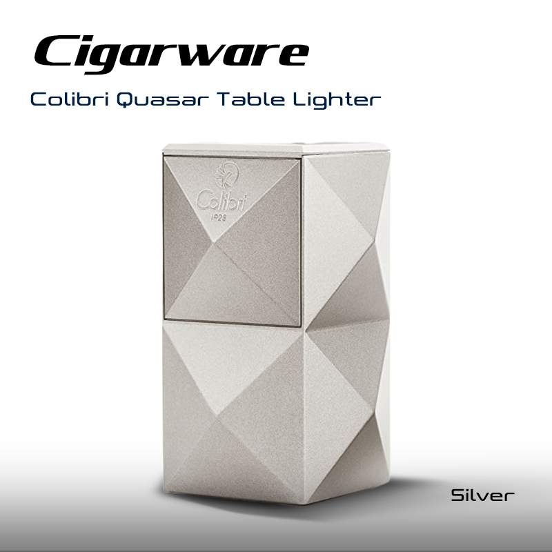 美國 Colibri Quasar Table Lighter 科樂比 三噴射式火焰 防風直衝 桌上型 雪茄打火機 銀色 | 蝦皮購物
