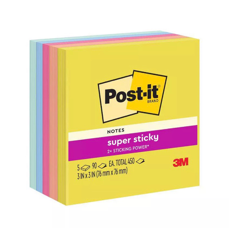 阿筆文具 3M 狠黏便條紙 五色紙磚 654-5SS系列 便條磚 正方形便利貼 便條貼 MEMO 記事 備忘錄 | 蝦皮購物