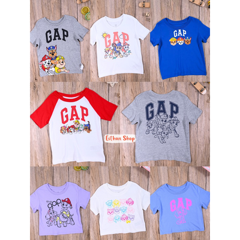 衣斯坦寶｜全新 加拿大 日本 GAP 正版 汪汪隊 3-5y 短袖 T恤 夏季 薄款 上衣 阿奇 天天 毛毛 小礫 | 蝦皮購物