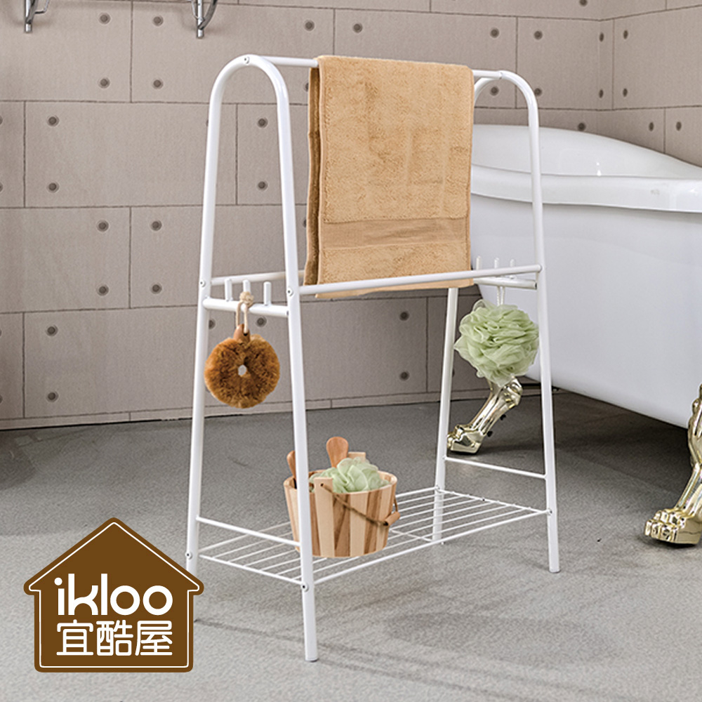 【ikloo 宜酷屋】多功能A字造型毛巾架(落地式掛架) BS248 掛衣架 曬衣架 衣物收納 | 蝦皮購物