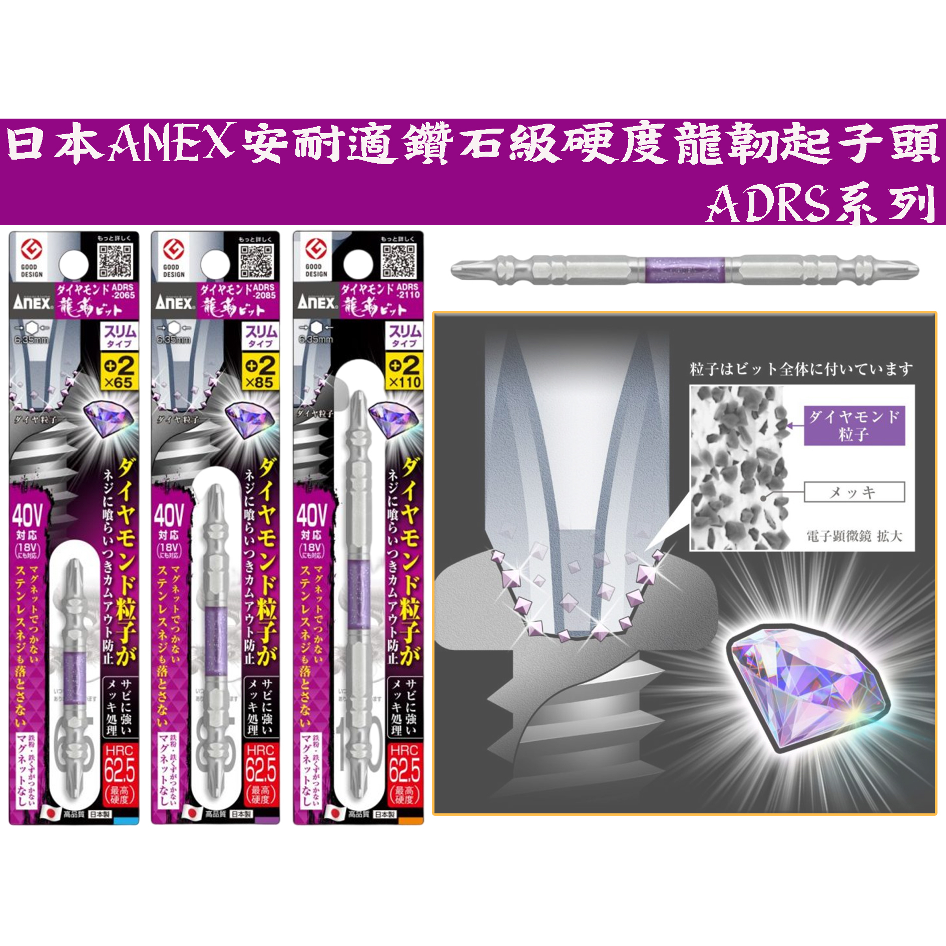【台南丸豐工具】【日本ANEX安耐適 鑽石龍韌起子頭 ADRS ADR 系列 不繡鋼/黃銅/鋁/樹脂螺絲 】 | 蝦皮購物