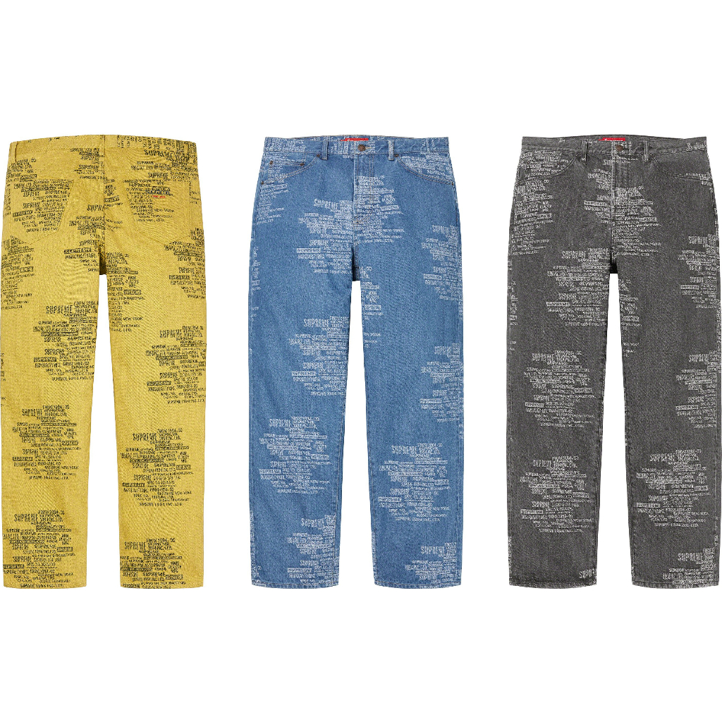 紐約范特西】預購SUPREME SS23 TRADEMARK JACQUARD BAGGY JEAN 紐約范特西】預購SUPREME SS23 TRADEMARK JACQUARD BAGGY JEAN