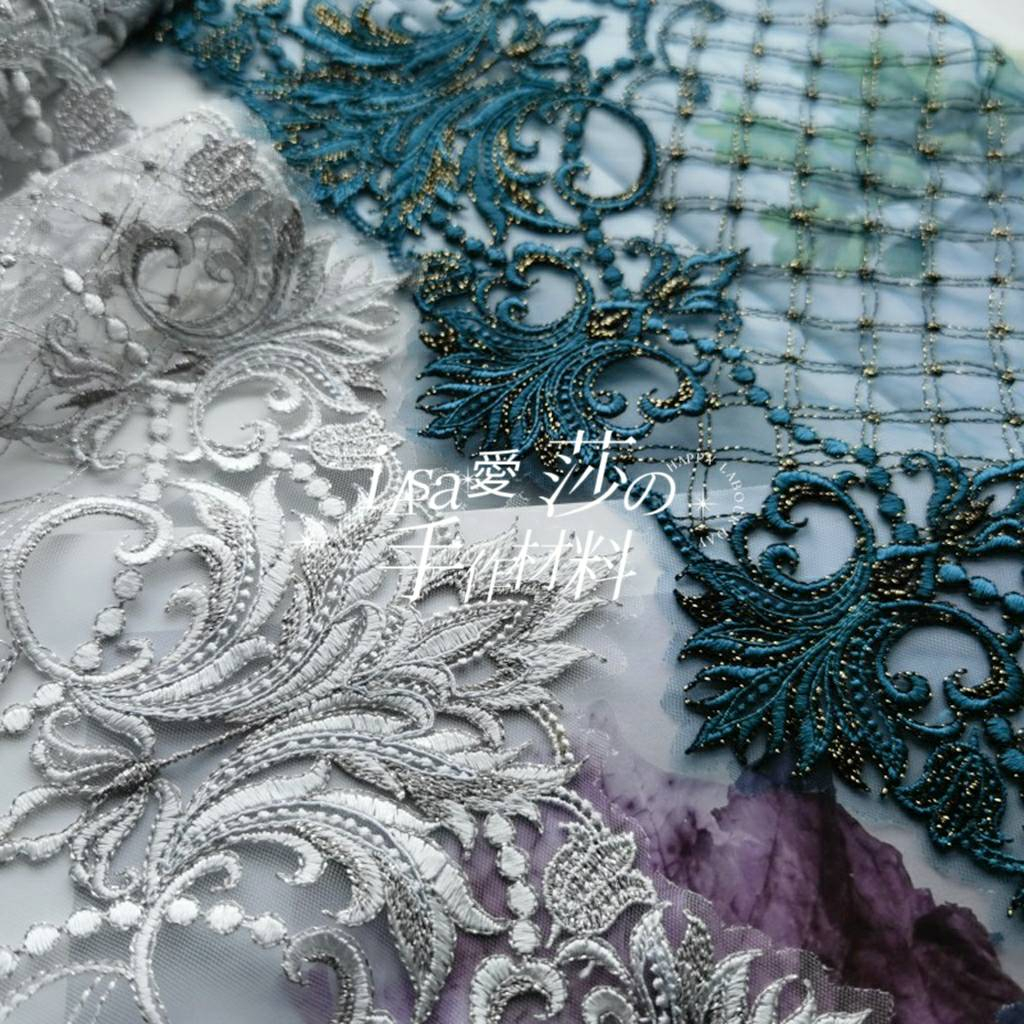 《iAsa愛莎の》手作材料 高定好品質幻彩亮絲閃閃宮廷風網紗蕾絲花邊diy服裝娃衣洛麗塔裝飾 | 蝦皮購物