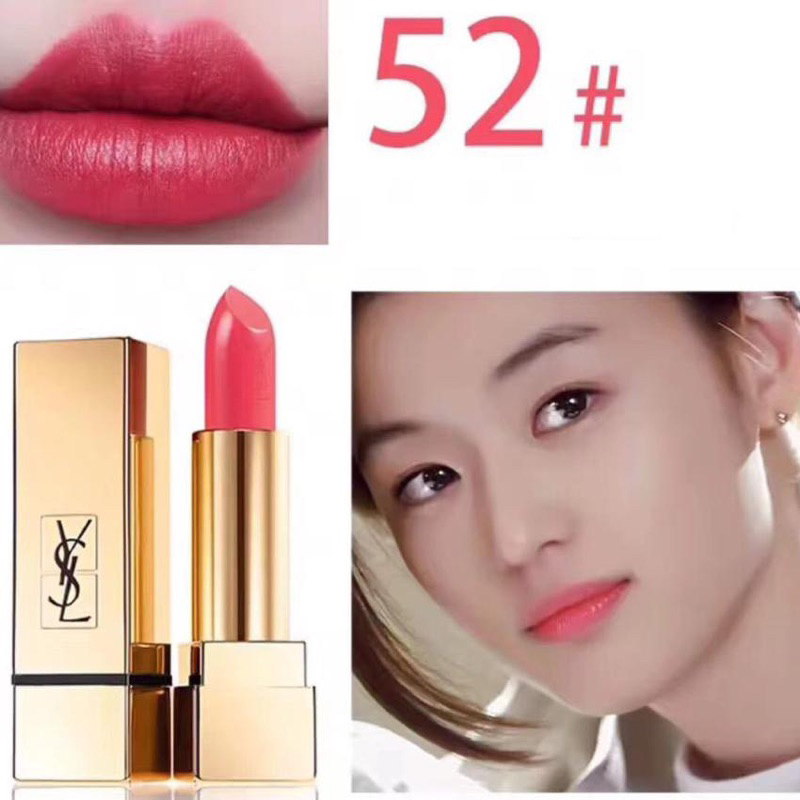 千頌伊色號#52煙火限定版 YSL 聖羅蘭 奢華緞面唇膏 3.8g #52 Rosy Coral | 蝦皮購物