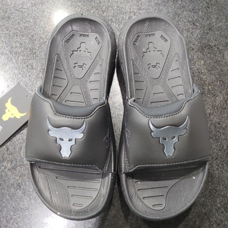 UNDER ARMOUR ROCK 3 男款 拖鞋 3026034-001 黑色 厚底 巨石強森 | 蝦皮購物