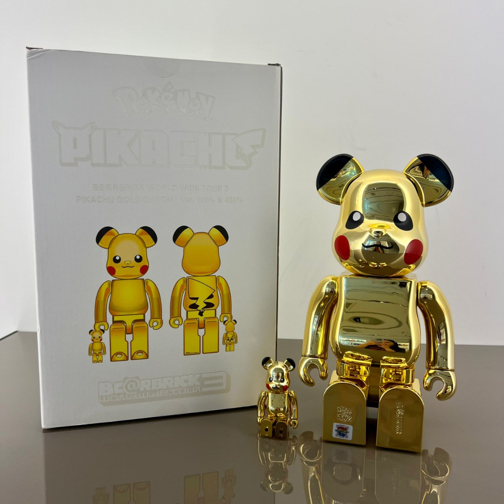 Be@rbrick BEARBRICK PIKACHU 電鍍皮卡丘 POKEMON 寶可夢400% 100% | 蝦皮購物
