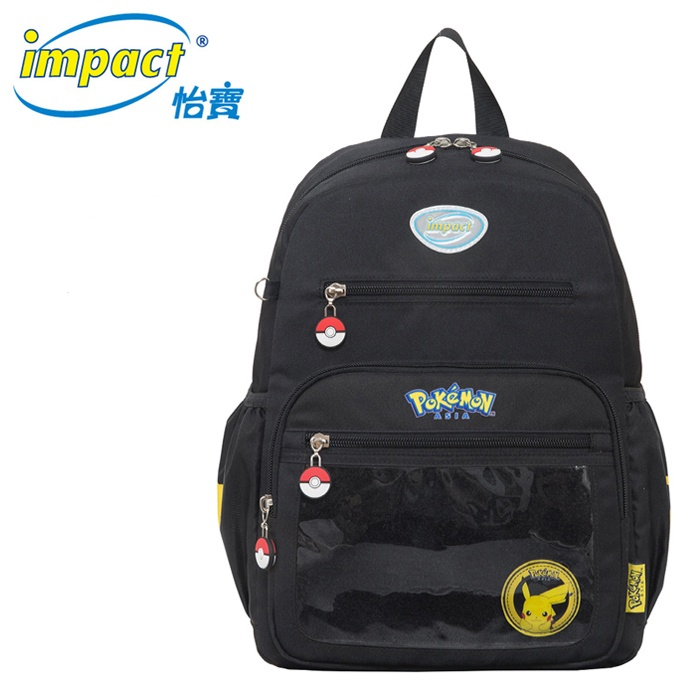 IMPACT 怡寶 寶可夢徽章系列-後背包-黑色 兒童書包 IMQPKM004BK 學生書包 兒童背包 | 蝦皮購物