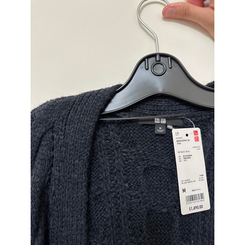 Uniqlo 30%羊毛 編織寬版開襟外套 M號 | 蝦皮購物