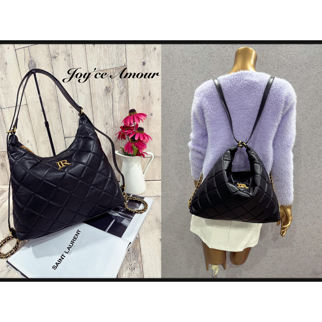 Joy'ce Amour 全真皮小香風菱格肩背後背包 | 蝦皮購物