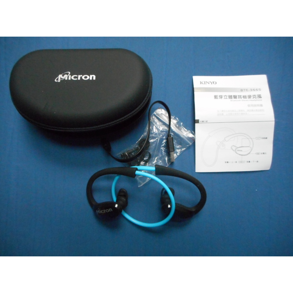 2手~KINYO Micron藍芽立體聲耳機 藍芽耳機BTE-3665 | 蝦皮購物