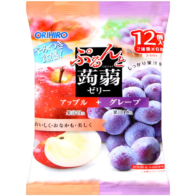 【即期熱銷】ORIHIRO日本蒟蒻果凍 蘋果+葡萄 240g 果凍 蒟蒻 水果果凍 葡萄果凍 | 蝦皮購物