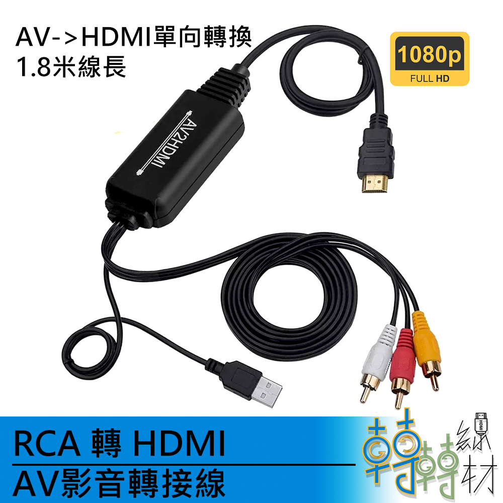 RAC 轉 HDMI AV影音轉接線//紅白機 AV端子 懷舊主機 VCR播放 VCD DVD MP4 黃紅白 | 蝦皮購物