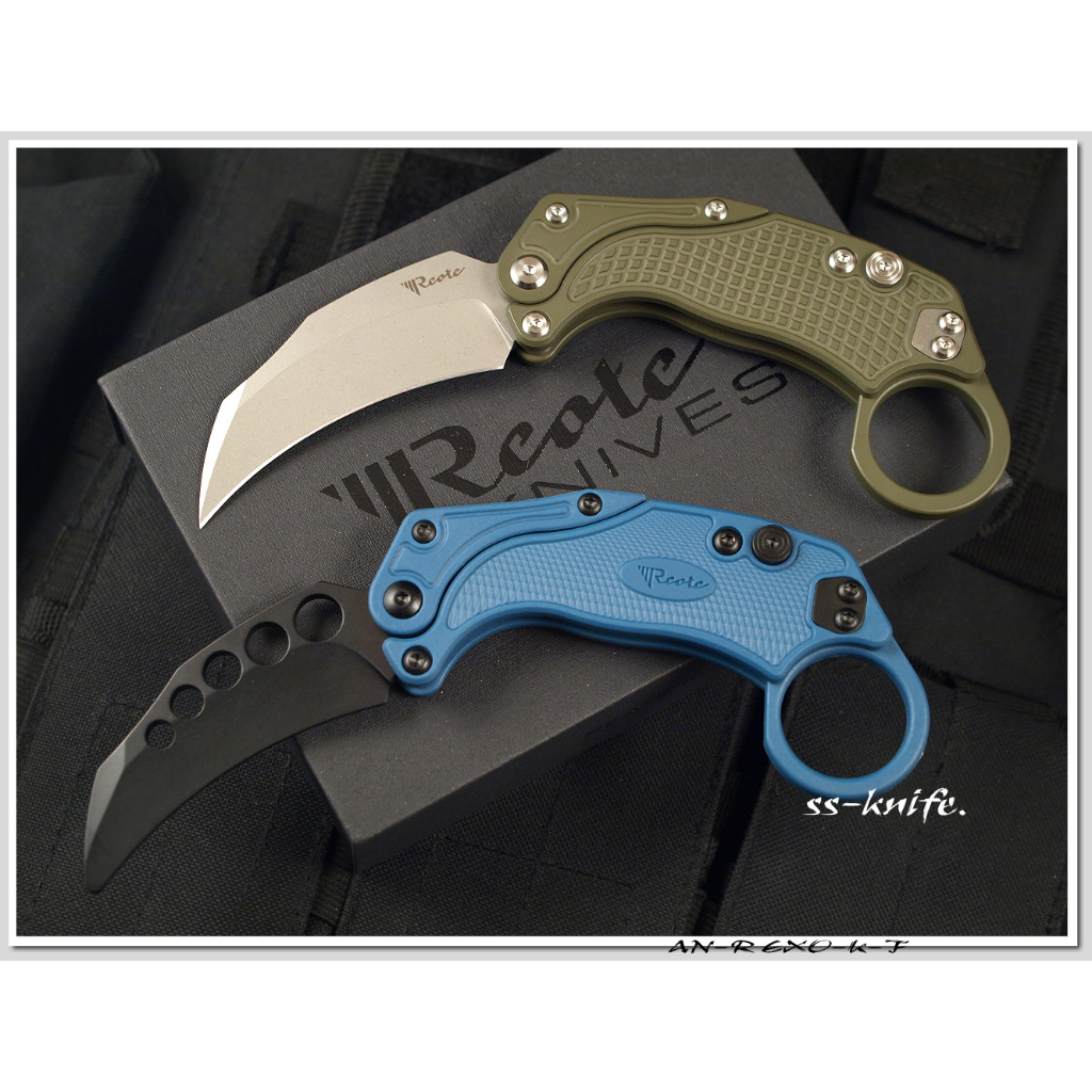 Reate X Exoskeleton EXO-K Karambit 重力刀系統 軍綠色鋁柄+石洗N690刃 附訓練刀套 | 蝦皮購物