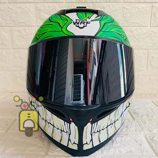 (免運 現貨 送多層膜片)WRF ws-202 綠魔 可樂帽 小丑 彩繪 全罩安全帽 雙鏡片 排扣 wrf 沃狼 DOT | 蝦皮購物