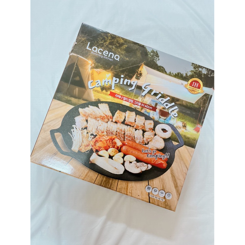 韓國 LaCena 圓形IH大理石不沾燒烤盤 露營烤盤 烤肉 | 蝦皮購物