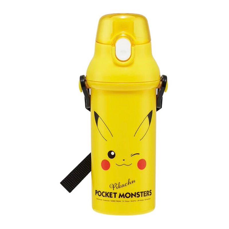 日本 SKATER Ag抗菌兒童水壺 480ml 附背帶 皮卡丘 直飲水壺 寬口水壺 寶可夢 水壺 一鍵式 銀離子 除臭 | 蝦皮購物