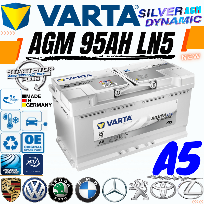 最新版🔥德國華達 VARTA AGM 95AH A5 G14 LN5 850A德國🇩🇪原裝製造進口 全新公司貨 | 蝦皮購物