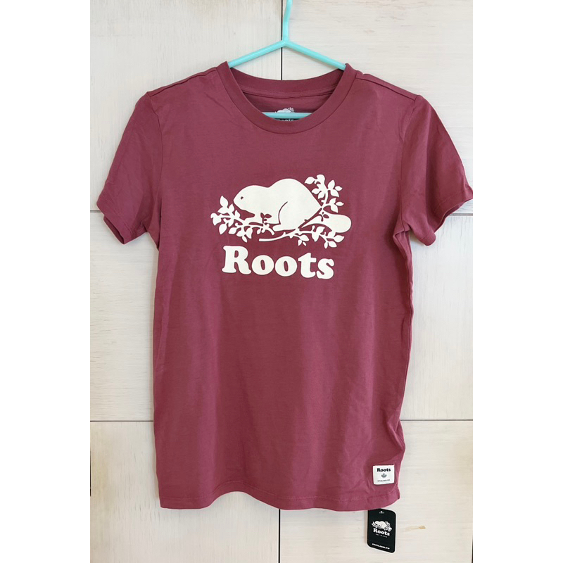 Roots專櫃 全新 海狸logo短袖綿T恤 size XS號 | 蝦皮購物