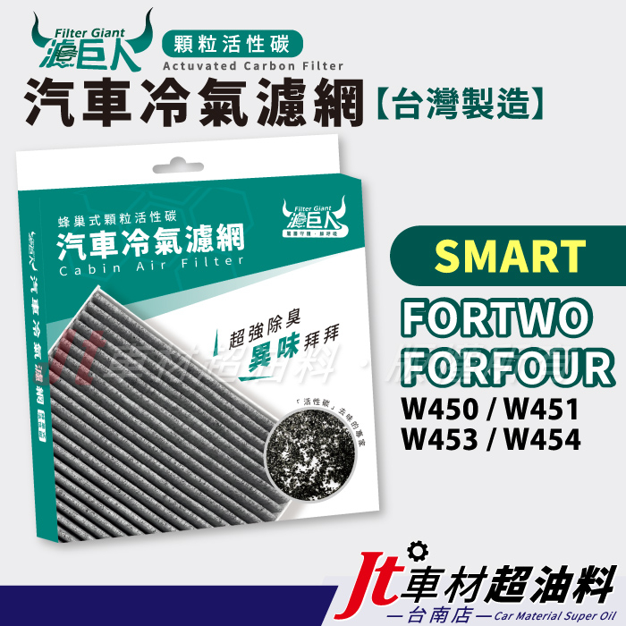 Jt車材台南店 - 濾巨人蜂巢式活性碳 冷氣濾網 SMART FORTWO FORFOUR W450 W451 W453 | 蝦皮購物