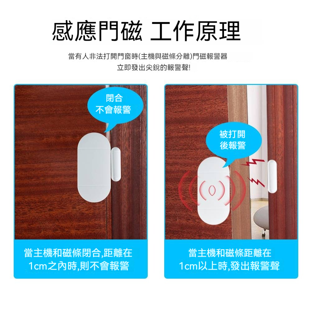 susumy】* 感應器 防盜感應器 分離式警報器 警報器 門窗防盜警報器小型警報器 防盜器 門磁警報器 | 蝦皮購物