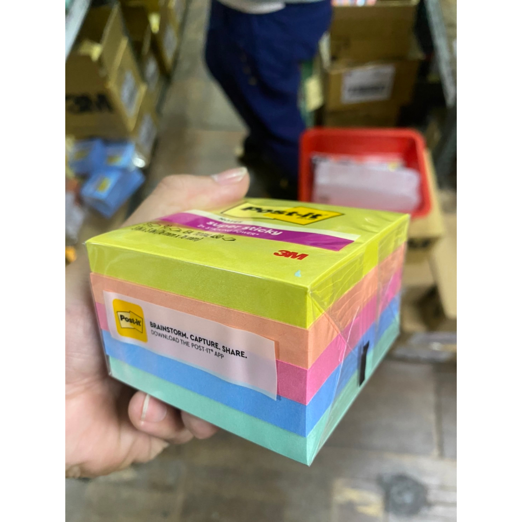 【乖迪文具小舖】3M POST-IT 狠黏 利貼 便利貼 便條紙 便條磚 可在貼 五色組合包 654-5ss | 蝦皮購物
