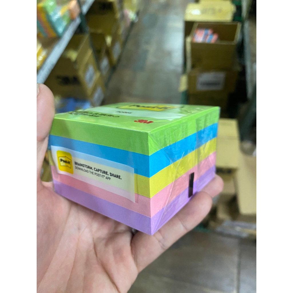 【乖迪文具小舖】3M POST-IT 狠黏 利貼 便利貼 便條紙 便條磚 可在貼 五色組合包 654-5ss | 蝦皮購物