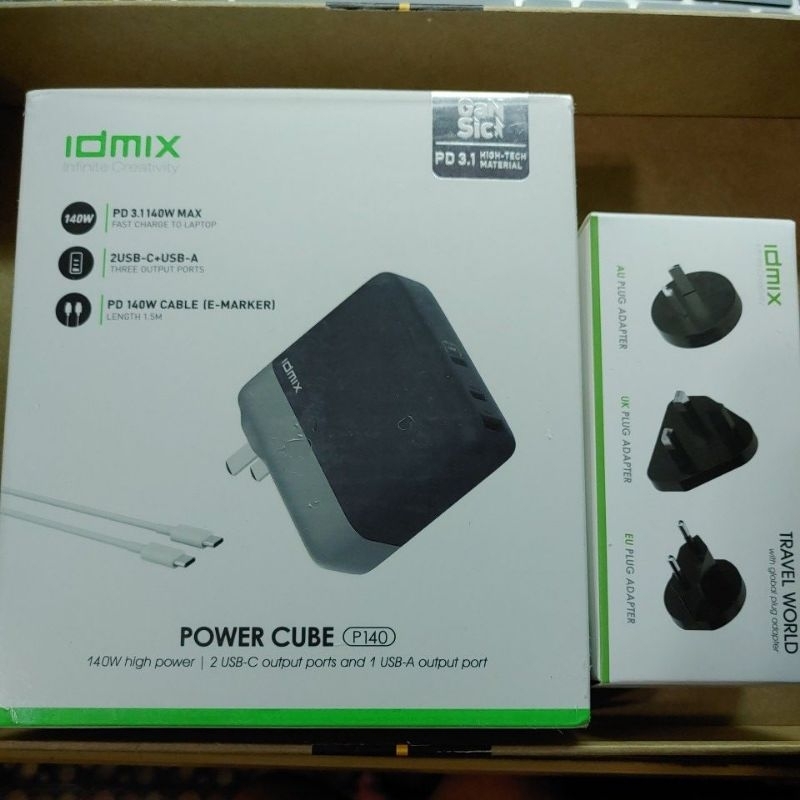 [ 送原廠旅行萬用充！ ]IDMIX P140 power cube 140W大功率 支援PD3.1，2C1A | 蝦皮購物