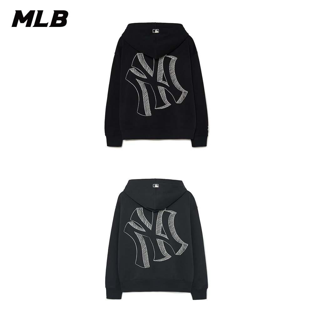 MLB 大Logo拉鍊連帽外套 紐約洋基隊 (3ATRB0334-兩色任選)【官方旗艦店】 | 蝦皮購物