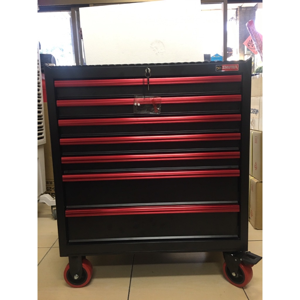 三起工具-樹德SHUTER TC6-25/七抽工具車/紅黑/工具車/物料車/零件車/專業工具車/作業車/置物收納 | 蝦皮購物