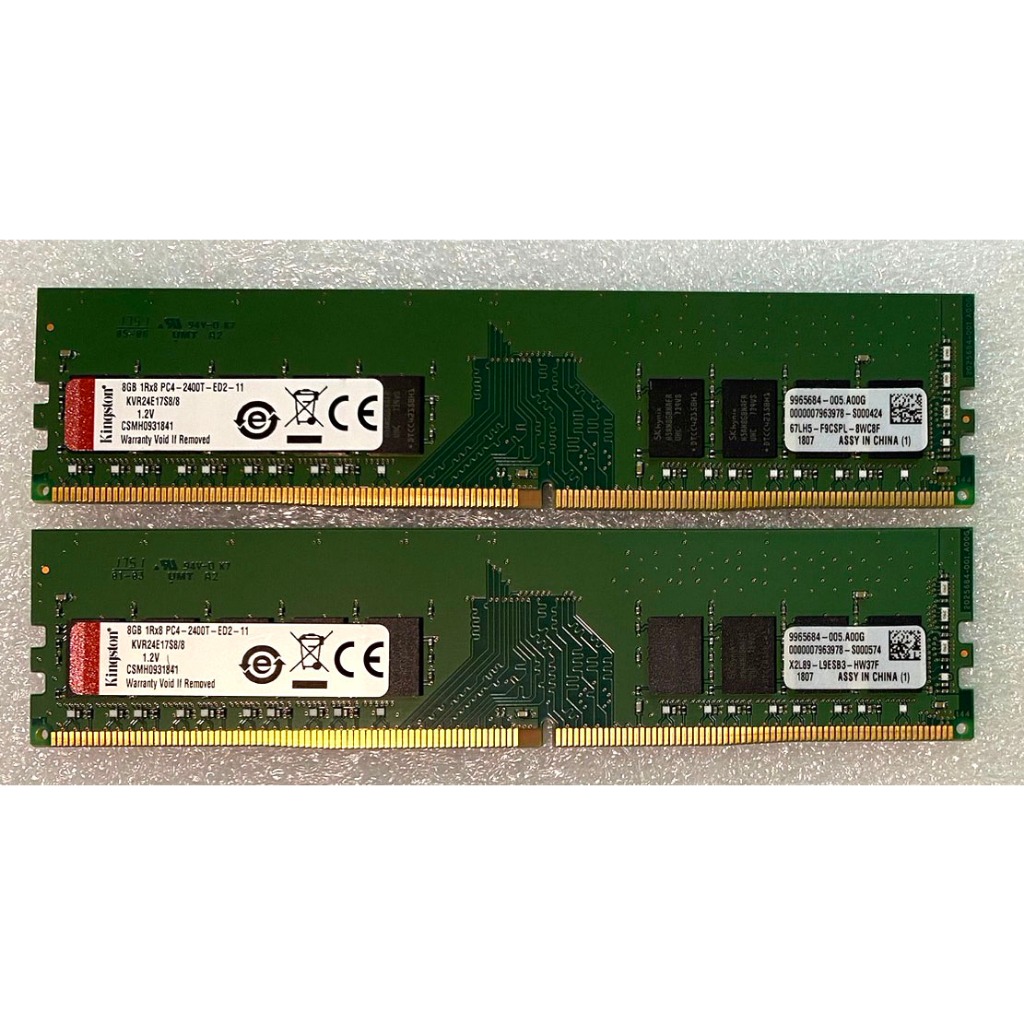 金士頓 8G 2400 DDR4 1.2V RAM 單面 桌上型 記憶體 終身保固 | 蝦皮購物