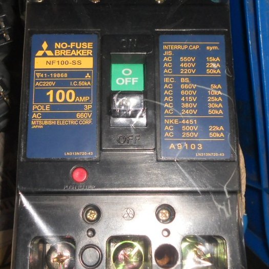 日本 三菱 Breaker斷路器NF100-CS NF100-SS NF100-HS 3P 15A-100A無熔絲開關 | 蝦皮購物