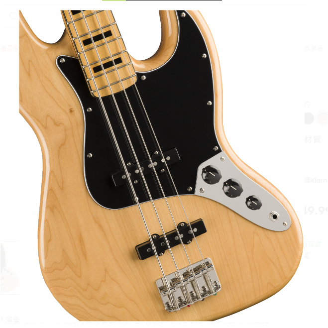 【響赫樂器】電貝斯 Fender SQUIER 原木 CV70S 四弦 J型 楓木指板 NAT ClassicVibe | 蝦皮購物