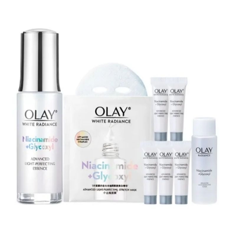 《現貨+電子發票》歐蕾 OLAY 3步水潤亮白組(精華水50g 高效透白光曜精華30g+6ml 水感透白光曜鑽紋彈力面膜 | 蝦皮購物