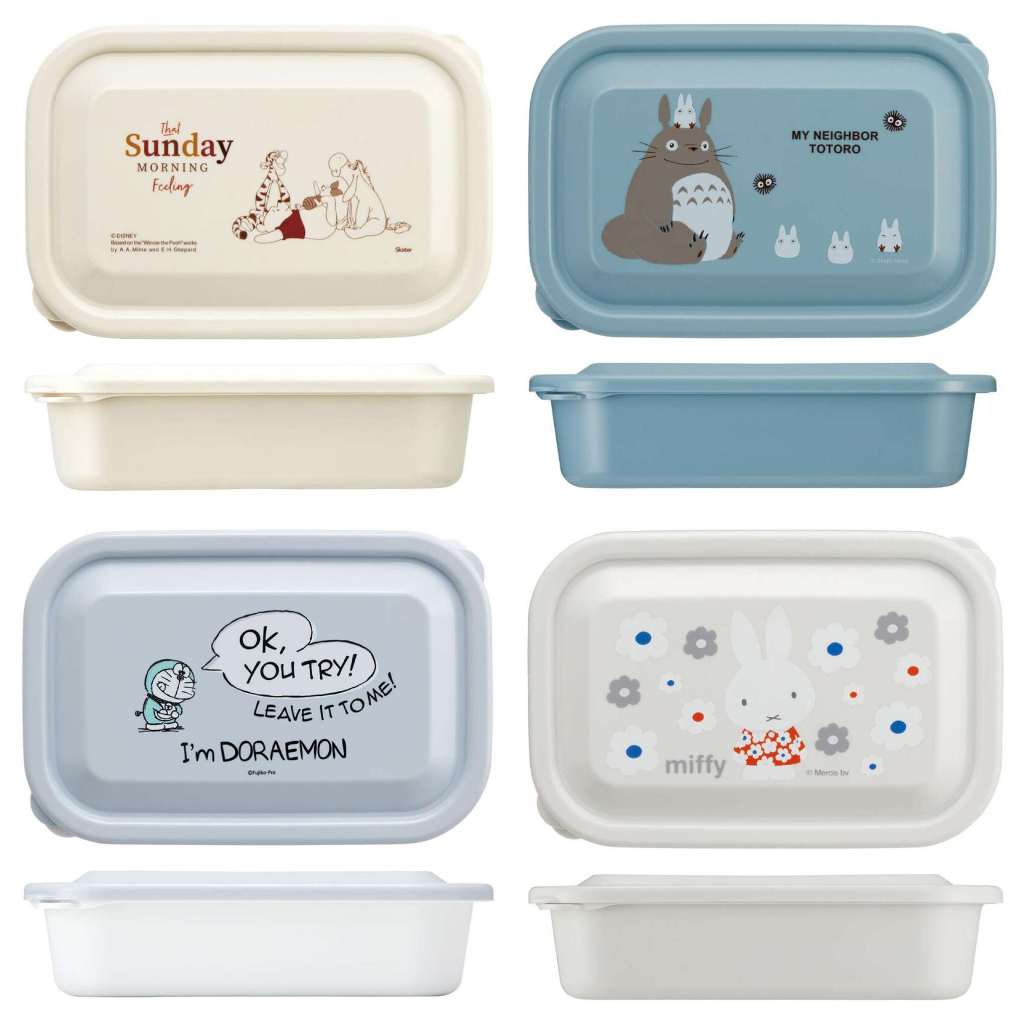 日本製 skater 可微波塑膠保鮮盒 830ML 收納時可堆疊 小熊維尼哆啦A夢Miffy龍貓 | 蝦皮購物