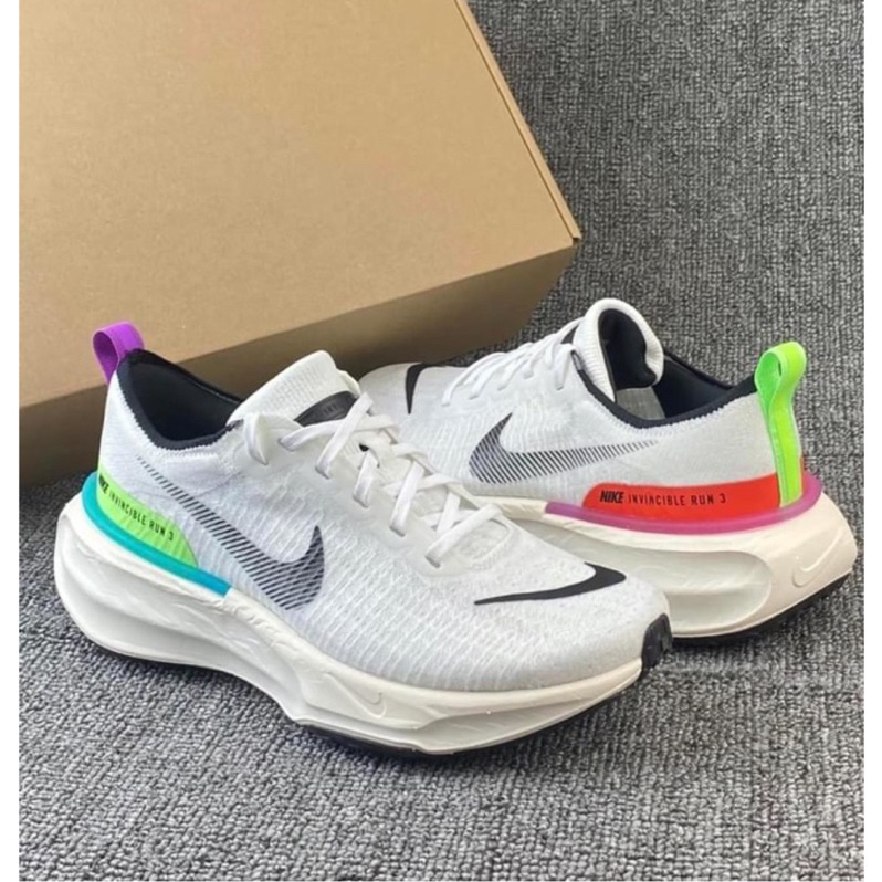 特價NIKE ZoomX Invincible Run FK 3白彩虹厚底 運動 慢跑男鞋FJ1046-100 | 蝦皮購物