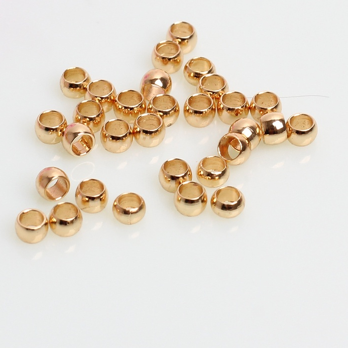 宏雲Hongyun-HC- 【100pcs 】定位珠 夾扁固定收尾珠 diy手工材料包 14K包金鍍真金保色珠 | 蝦皮購物